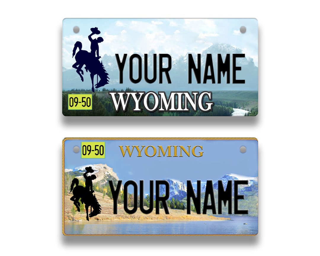 Personalized License Plate Custom Wyoming State Vanity Tag Vehicle ...