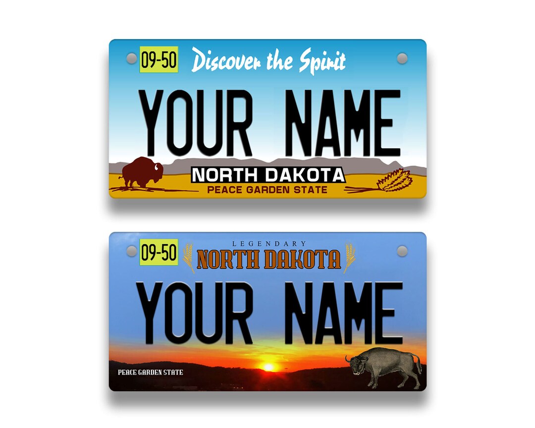 License Plate Personalized Custom North Dakota State Vanity Tag ...