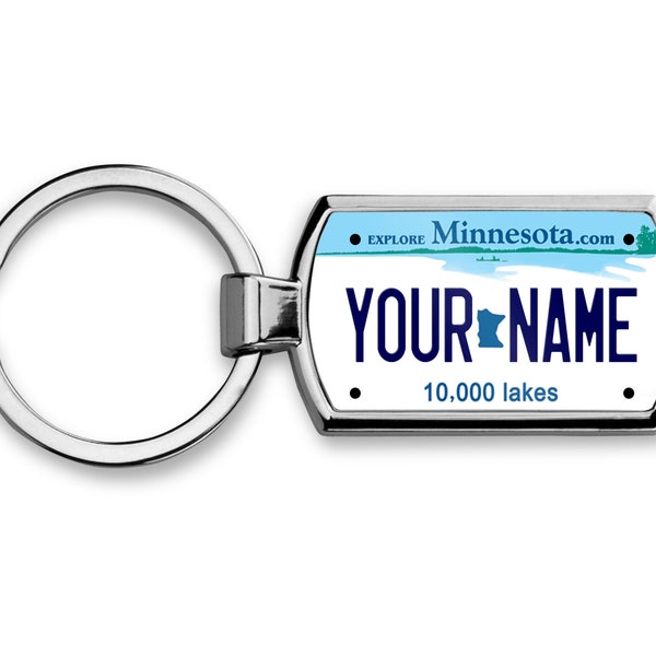 Minnesota License Plate Keychain - Etsy