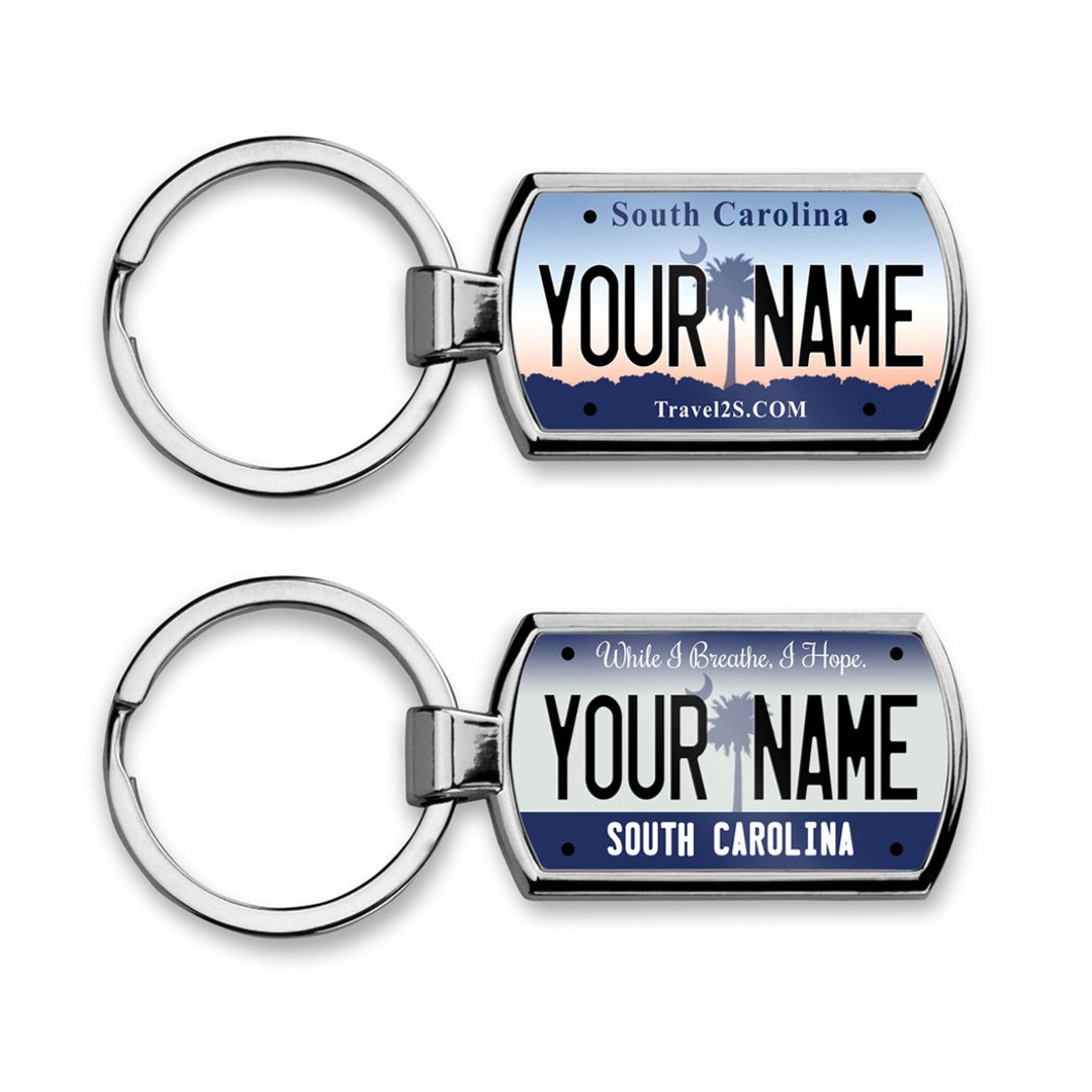 Personalized Keychain Custom South Carolina License Plate Metal - Etsy