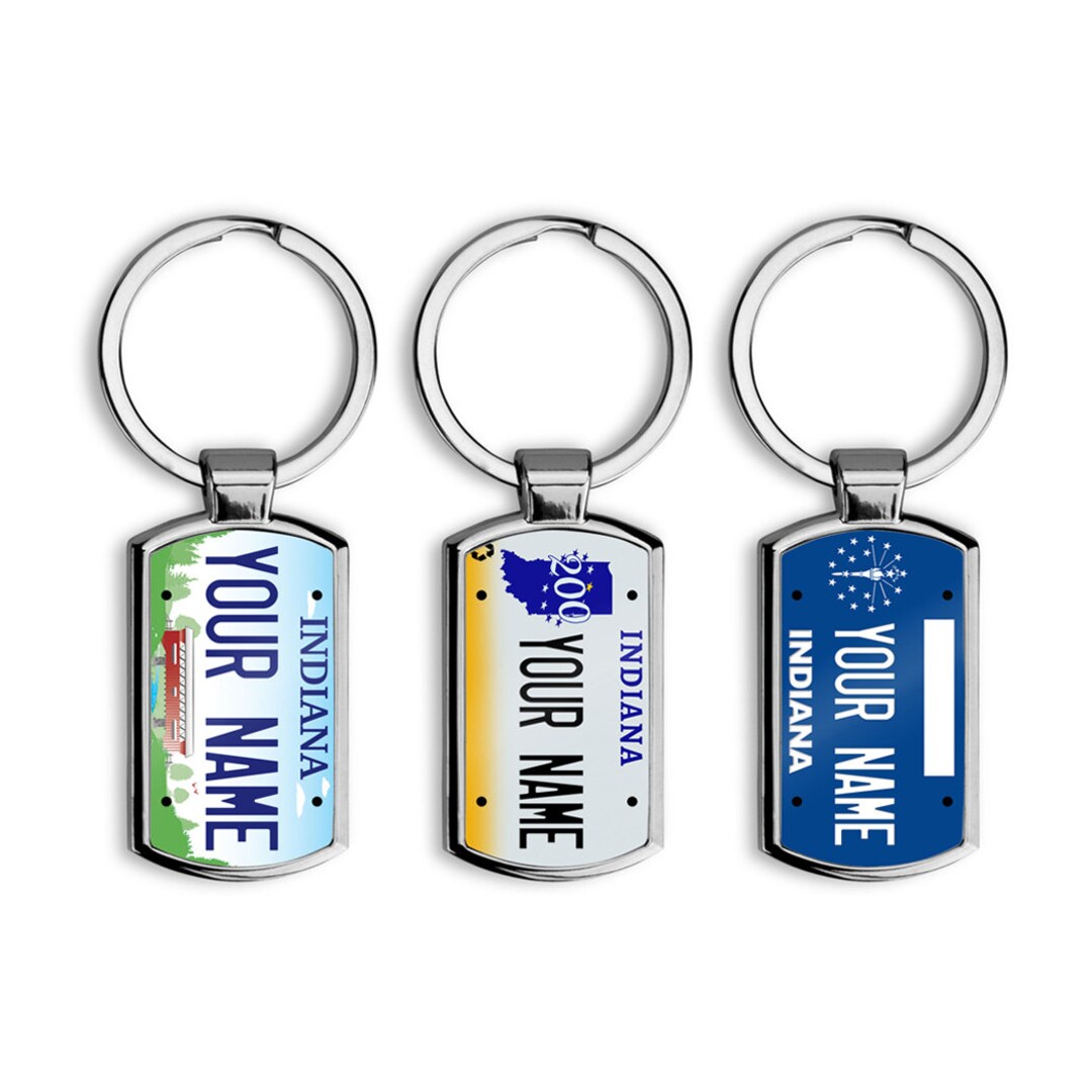 Personalized Keychain Custom Indiana License Plate Metal - Etsy