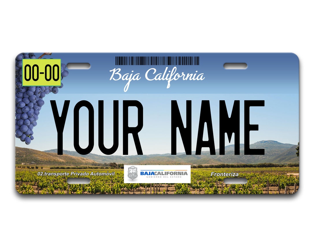 Personalized License Plate Custom Name Mexico Baja California State ...
