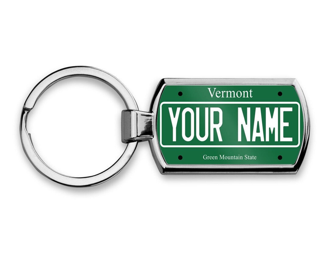 Personalized Keychain Custom Vermont License Plate Metal - Etsy