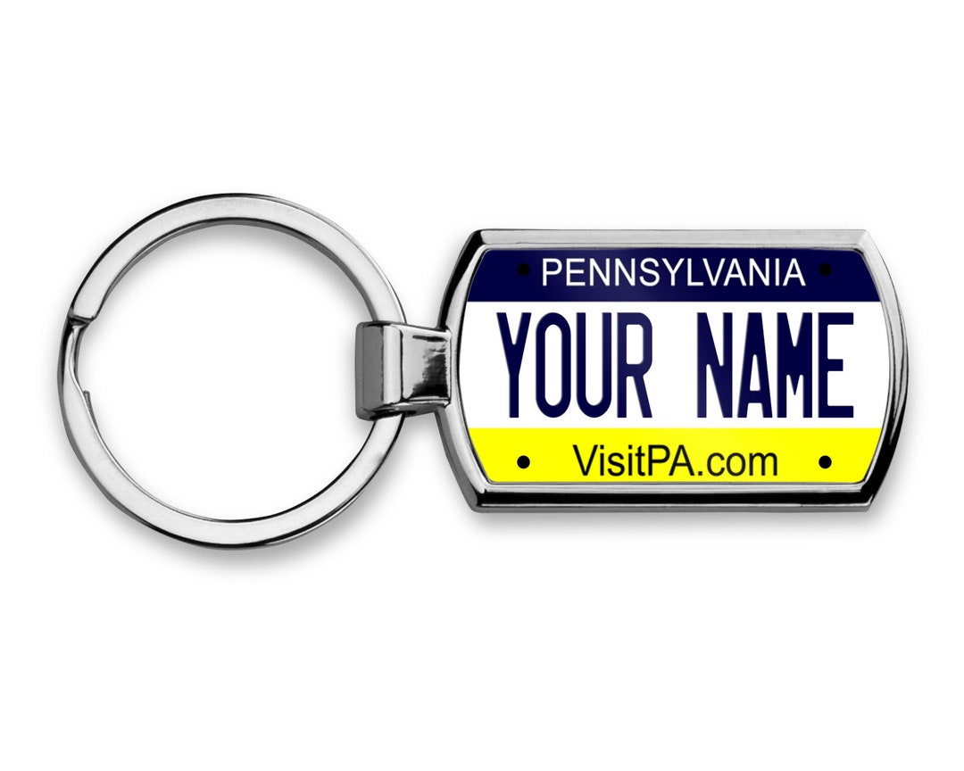 Personalized Keychain Custom Pennsylvania License Plate Metal - Etsy