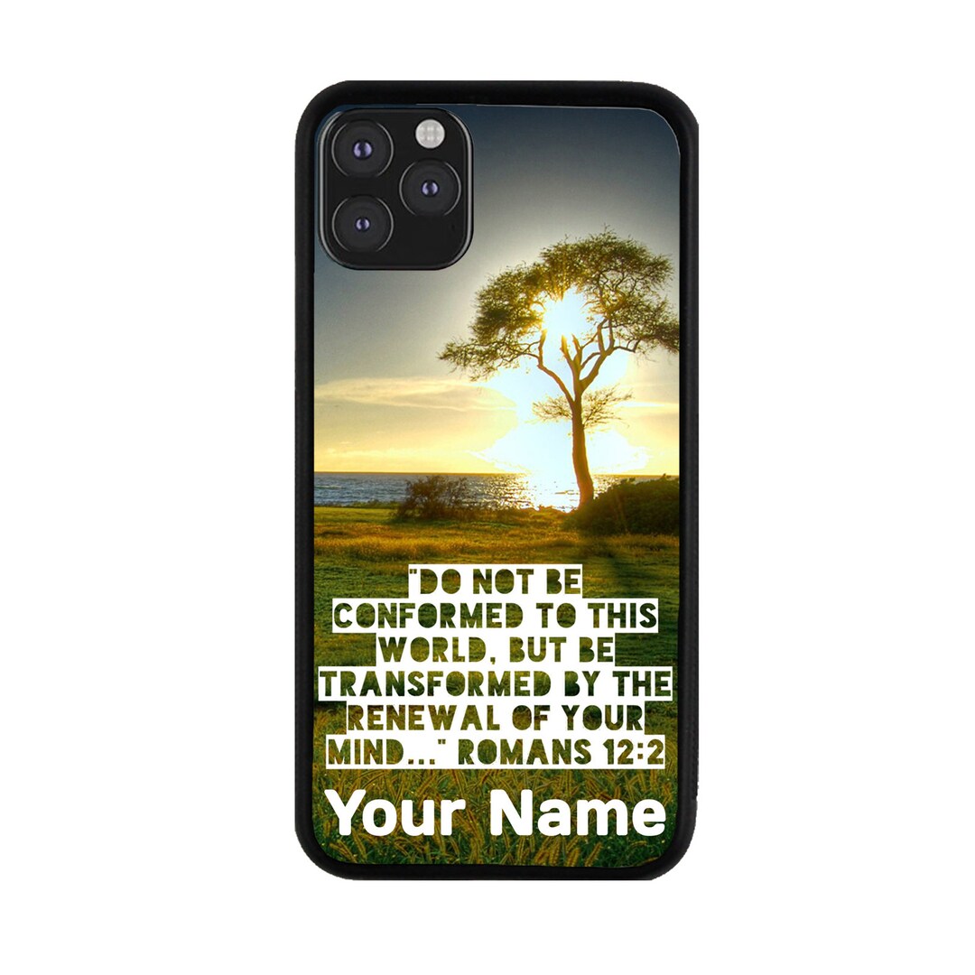 Personalized Religious Romans 12-2 Verse Sunny Water Background Phone ...