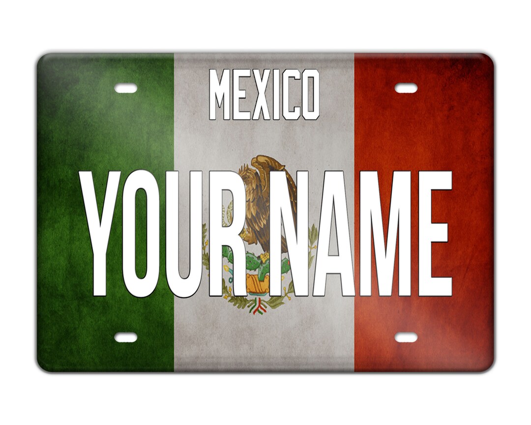 Personalized Magnet Custom Name License Mexico Flag Plate Square ...