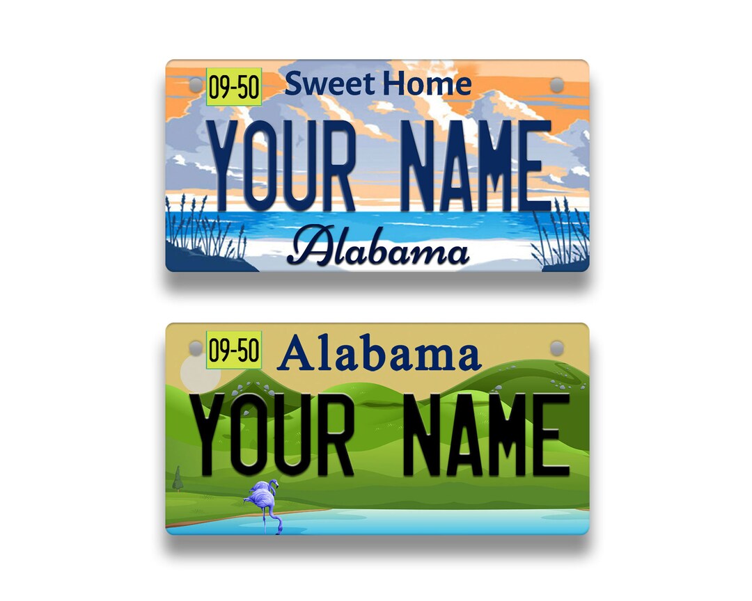 Personalized License Plate Custom Alabama State Vanity Tag - Vehicle ...