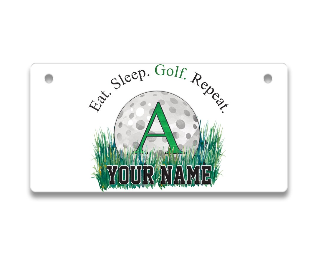 Personalized License Plate Custom Name Eat Sleep Play Golf Monogram ...