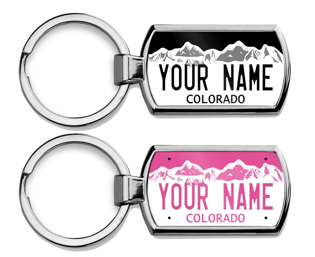 Personalized Keychain Custom Name Colorado State Pink Blackout Holiday ...