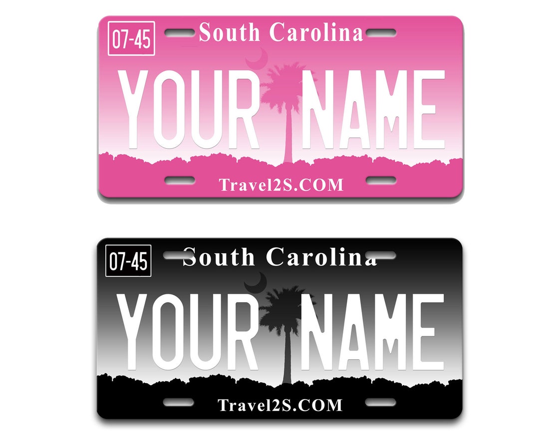 Personalized License Plate Custom South Carolina State Pink Blackout ...