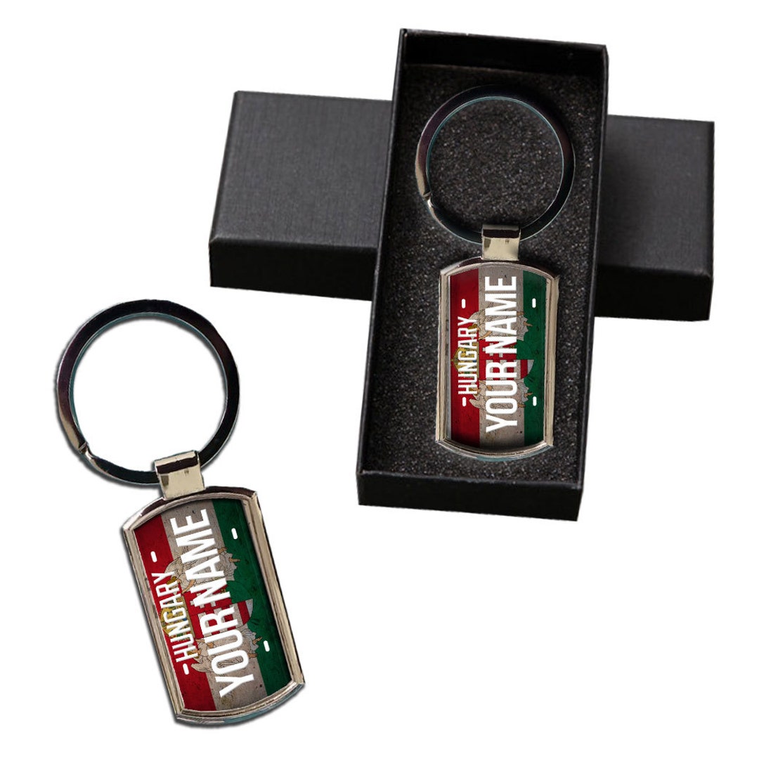 Personalized Keychain Custom Name License Hungary Plate Metal - Etsy