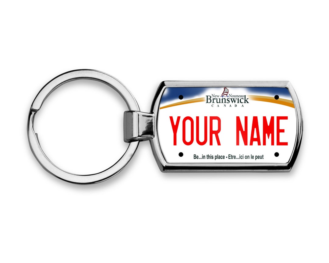Personalized Keychain Custom Name Canada New Brunswick Metal - Etsy