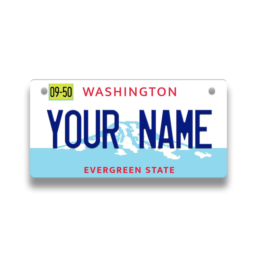 Personalized License Plate Custom Washington State Vanity Tag Vehicle ...