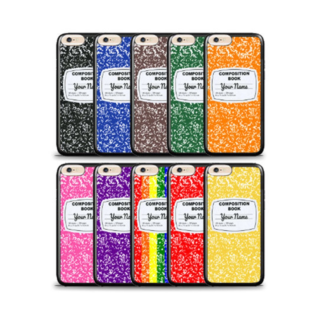 Personalized Custom Name Composition Notebook Rubber Phone Case for ...