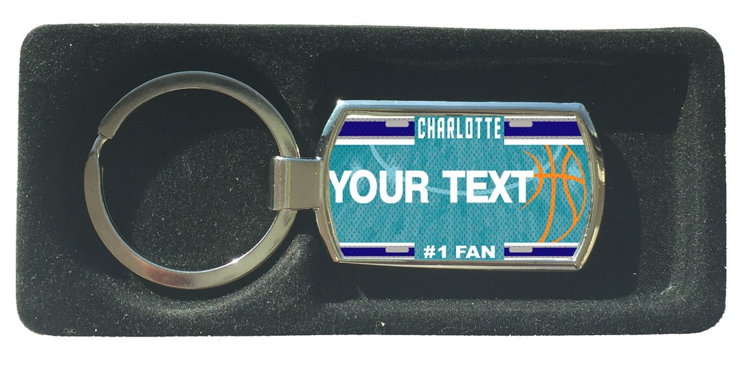 Personalized Keychain Custom Name Basketball Team Charlotte License ...