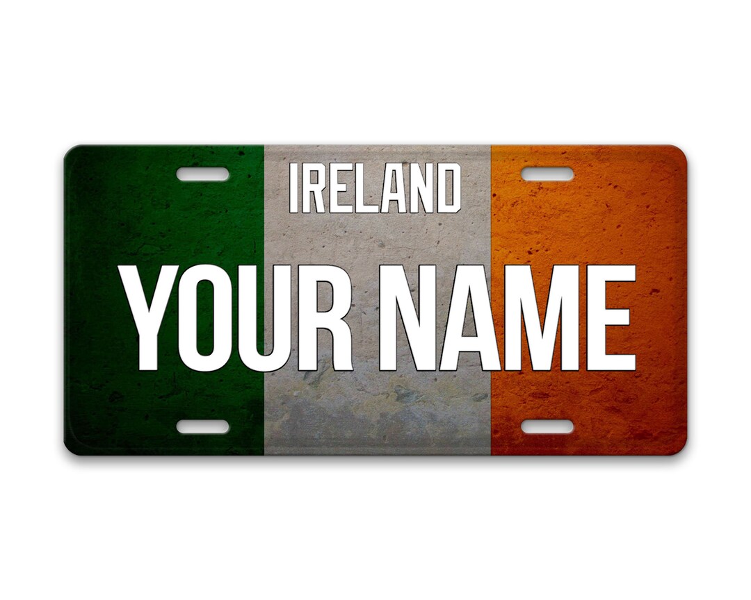 Personalized License Plate Custom Name License Ireland Flag Plate ...