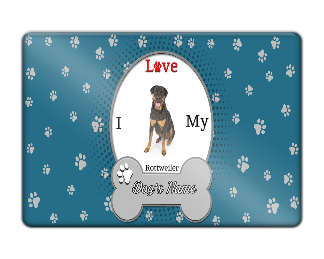 Personalized Magnet Custom Name I Love My Rottweiler Dog Lover License ...