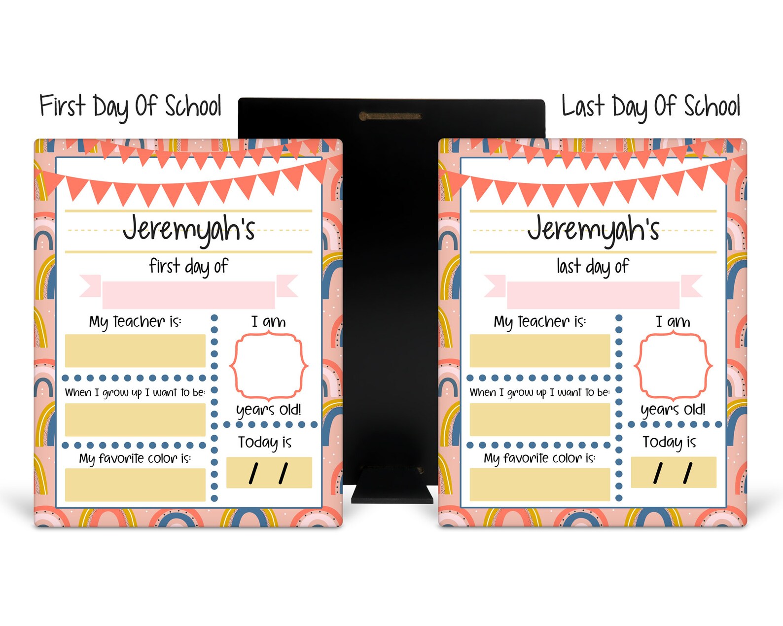 Personalized First and Last Day of School Signs, Reusable and Erasable ...