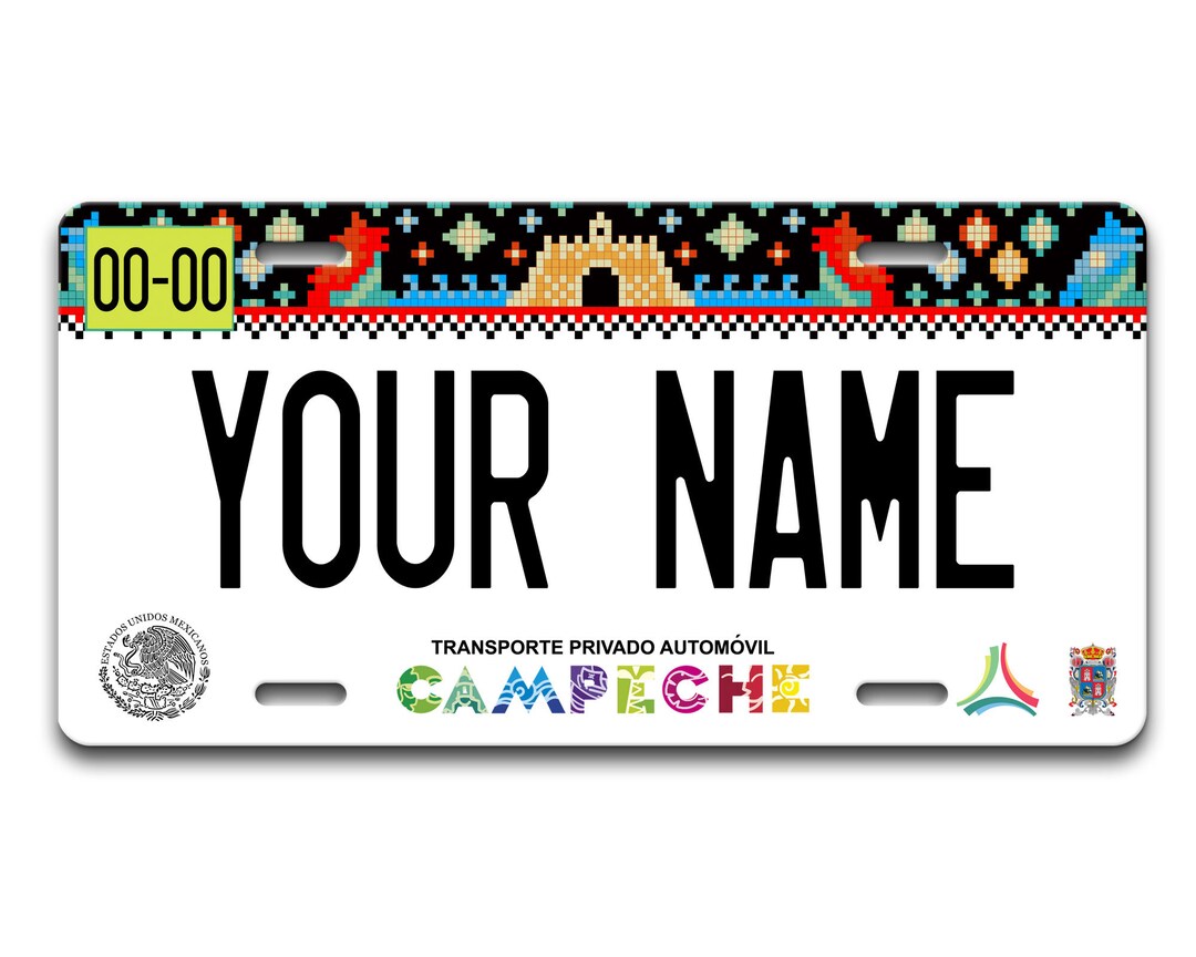 Personalized License Plate Custom Name Mexico Campeche State Vanity Tag ...
