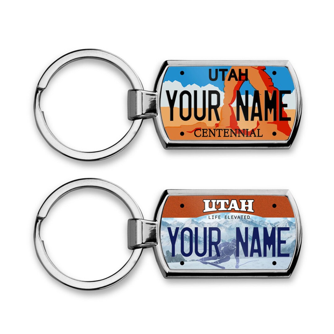 Personalized Keychain Custom Utah License Plate Metal - Etsy