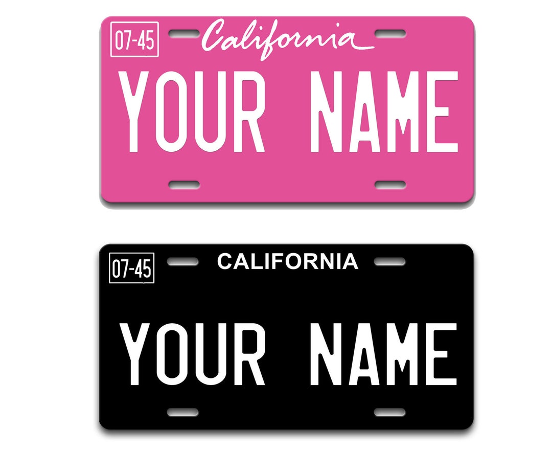Personalized License Plate Custom California State Pink Blackout ...