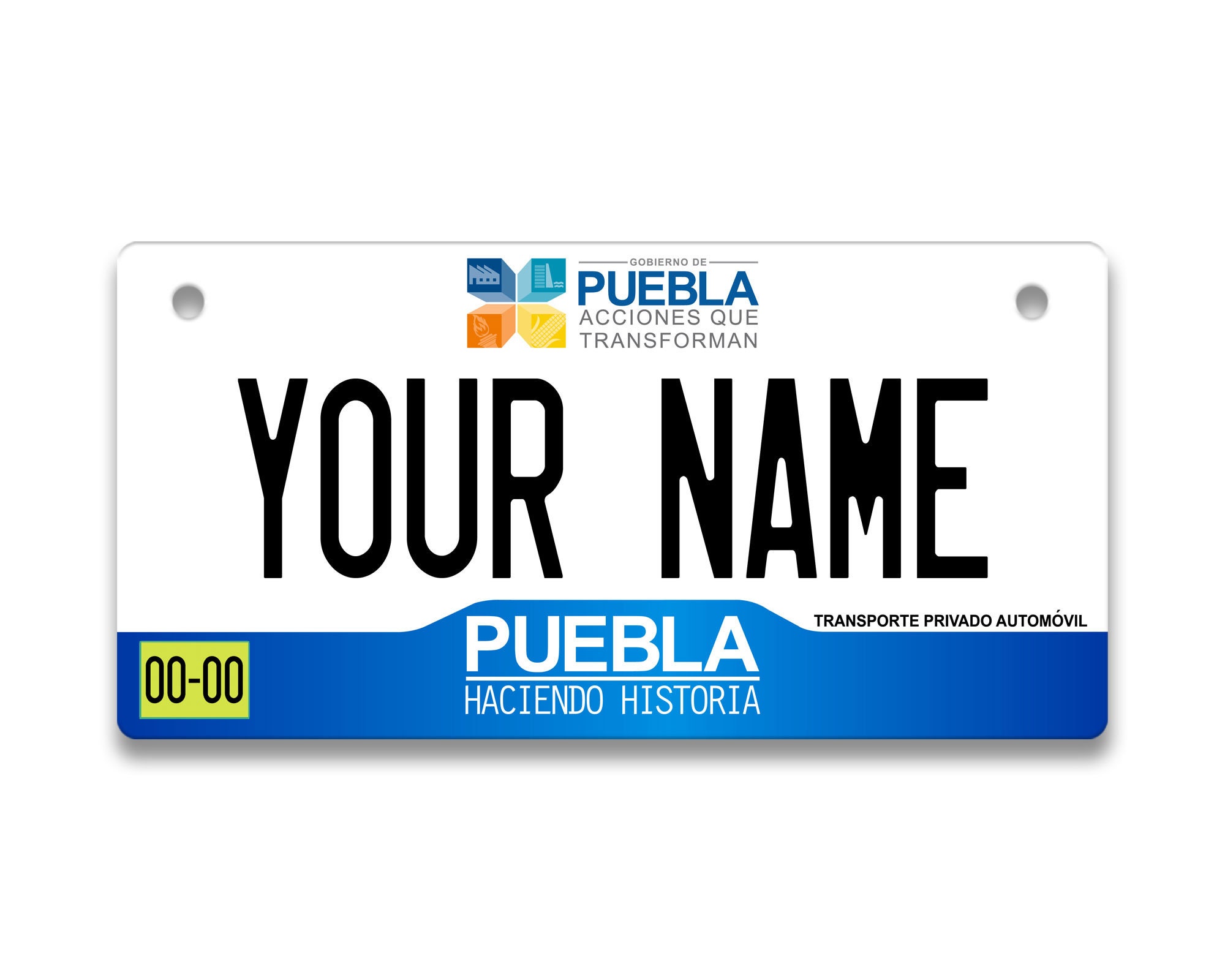 Personalized License Plate Custom Name Mexico Puebla State - Etsy Australia