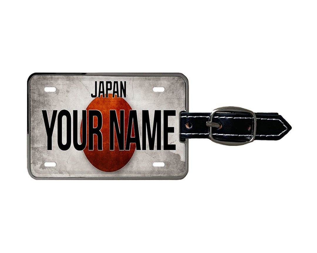 Personalized Luggage Tag Custom Name License Japan Flag Plate With ...