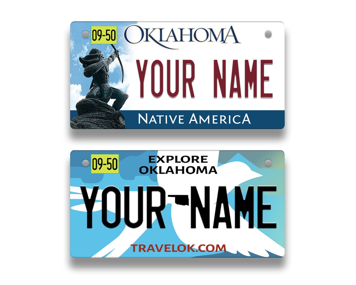 Personalized License Plate Custom Oklahoma State Vanity Tag - Etsy