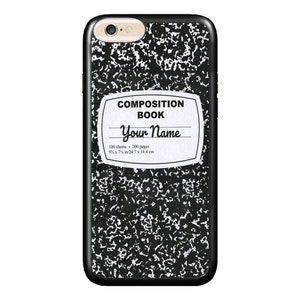 Personalized Custom Name Composition Notebook Rubber Phone Case for ...