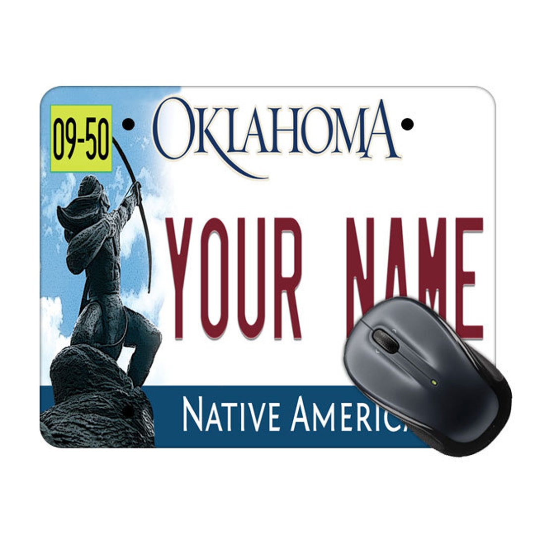 Personalized Mouse Pad Custom Oklahoma License Plate Square - Etsy