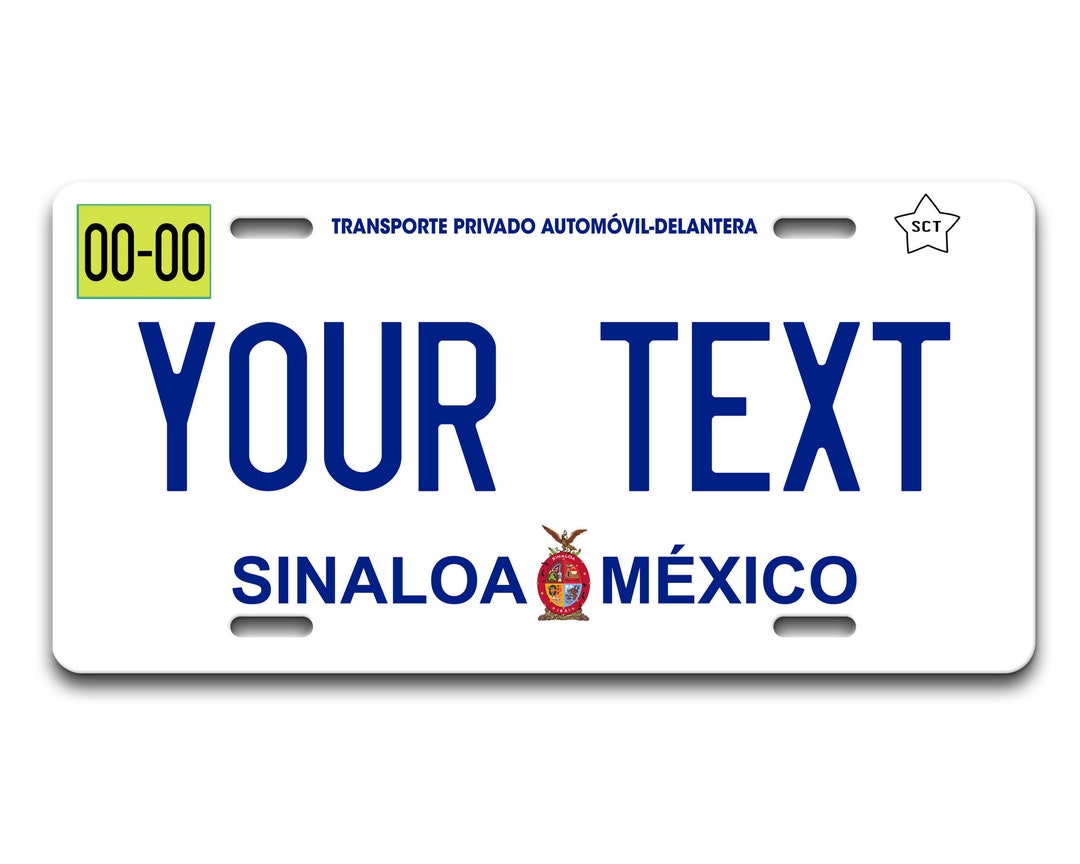 Personalized License Plate Custom Name Mexico Sinaloa State Vanity Tag ...