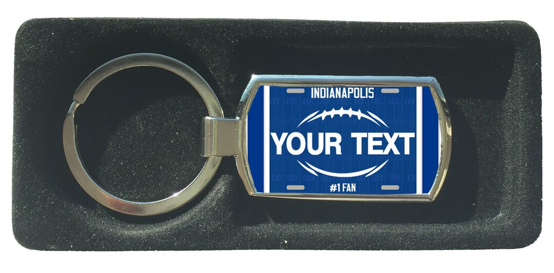Personalized Keychain Custom Name Football Team Indianapolis License ...