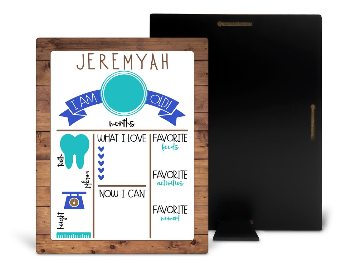 Personalized Baby Boy Monthly Milestone Sign Gift, Nursery Decor ...