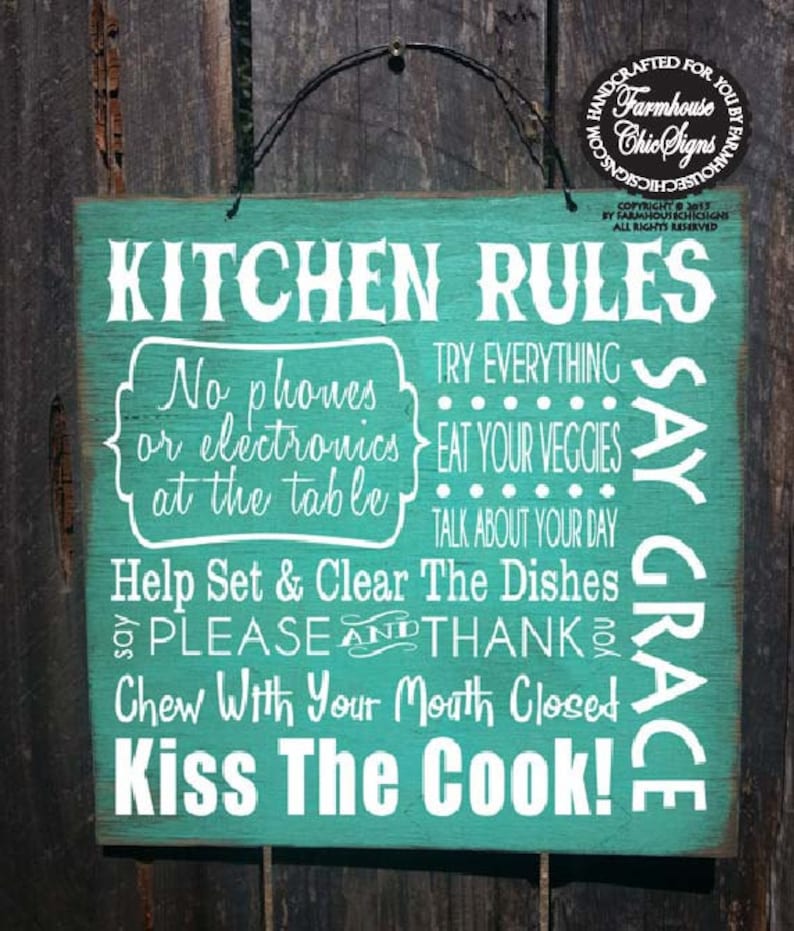 Kitchen Rules Sign Kitchen Decor Kitchen Sign Dinner Rules Etsy kitchen-rules-sign-kitchen-decor-kitchen-sign-dinner-rules-etsy