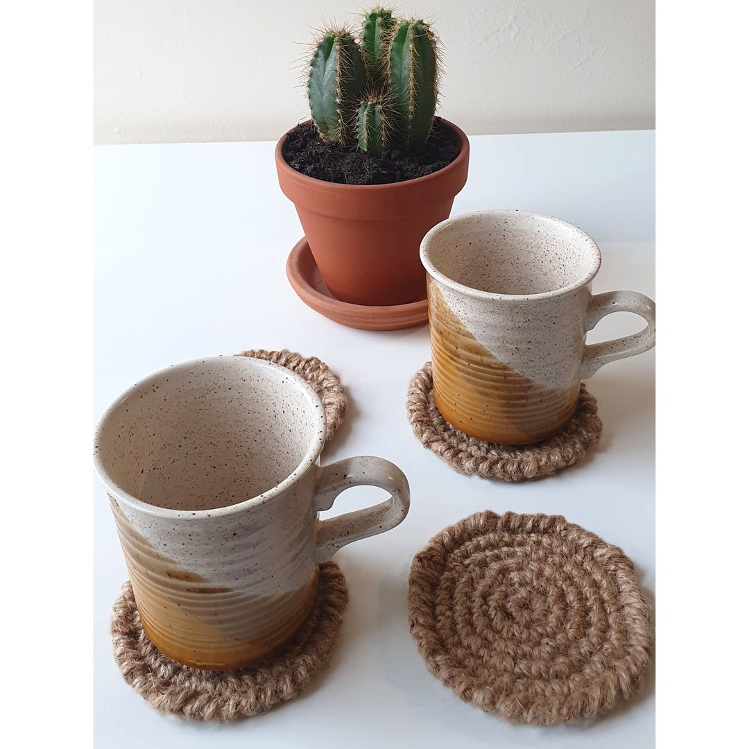 4 Pack JUTE Handmade Coasters. Sustainable Materials, Natural Living ...