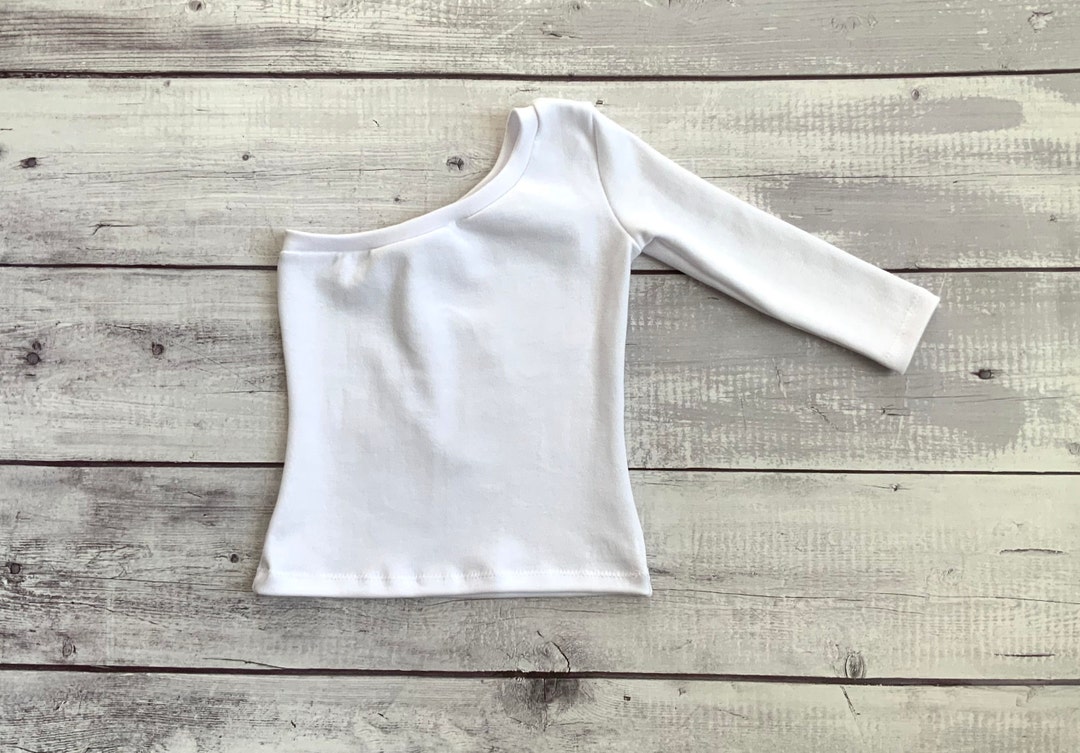 One Shoulder Top Solid Colors Top // Toddler Girls Waist Length Long ...