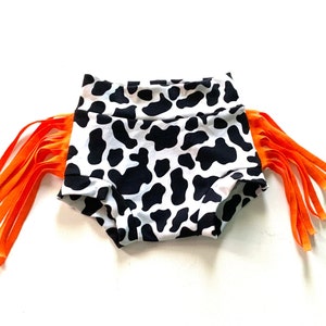 Cow Print Bummie With Fringe Jersey Knit Bummies With Ruffles Toddler Diaper Cover - Etsy