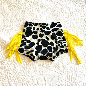 Cow Print Bummie With Fringe Jersey Knit Bummies With Ruffles Toddler Diaper Cover - Etsy
