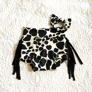 Cow Print Bummie With Fringe Jersey Knit Bummies With Ruffles Toddler Diaper Cover - Etsy
