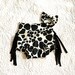 Cow Print Bummie With Fringe Jersey Knit Bummies With Ruffles - Etsy