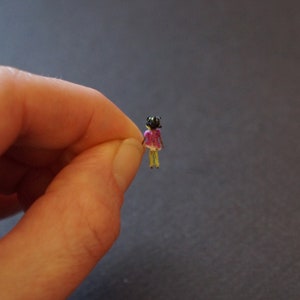 Made to Order: Handmade Miniature Little Black Girl in Purple and Green ...