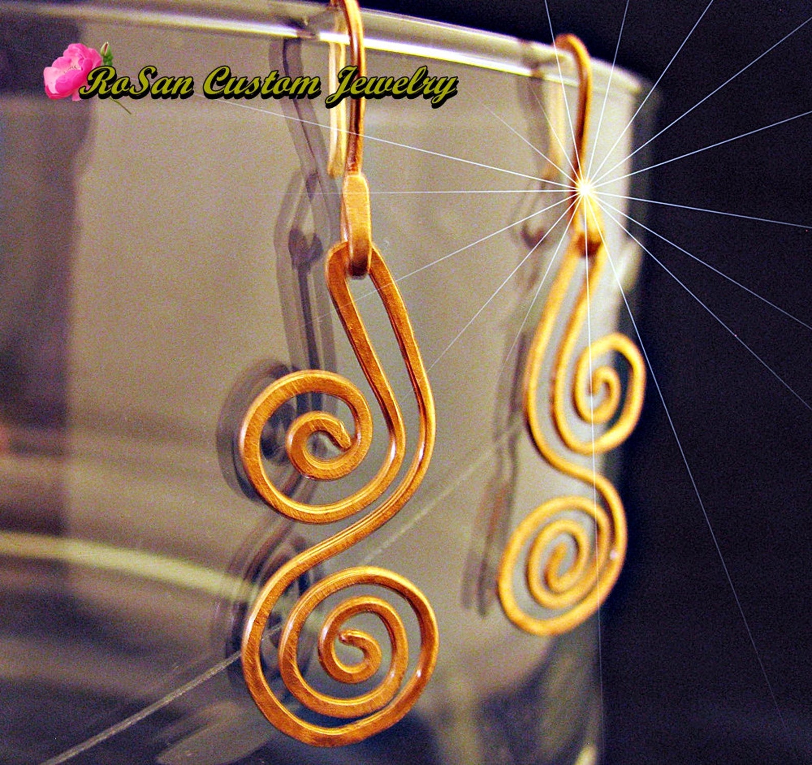 Bright Copper Wire Spiral Earringscopper Wire Swirl Earrings - Etsy