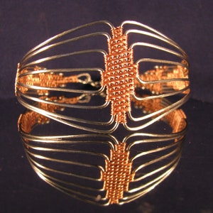 Copper and Steel Wire Woven Cuff Braceletwire Woven Cuff | Etsy UK