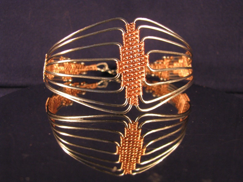 Copper and Steel Wire Woven Cuff Braceletwire Woven Cuff | Etsy UK