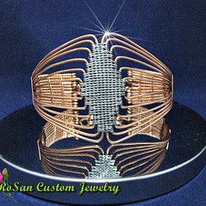 Copper and Steel Wire Woven Cuff Braceletwire Woven Cuff | Etsy UK