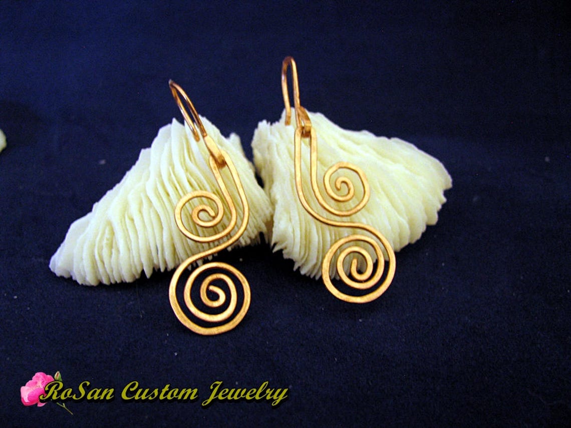 Bright Copper Wire Spiral Earringscopper Wire Swirl Earrings - Etsy