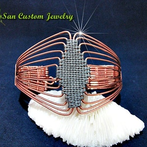 Copper and Steel Wire Woven Cuff Braceletwire Woven Cuff | Etsy UK