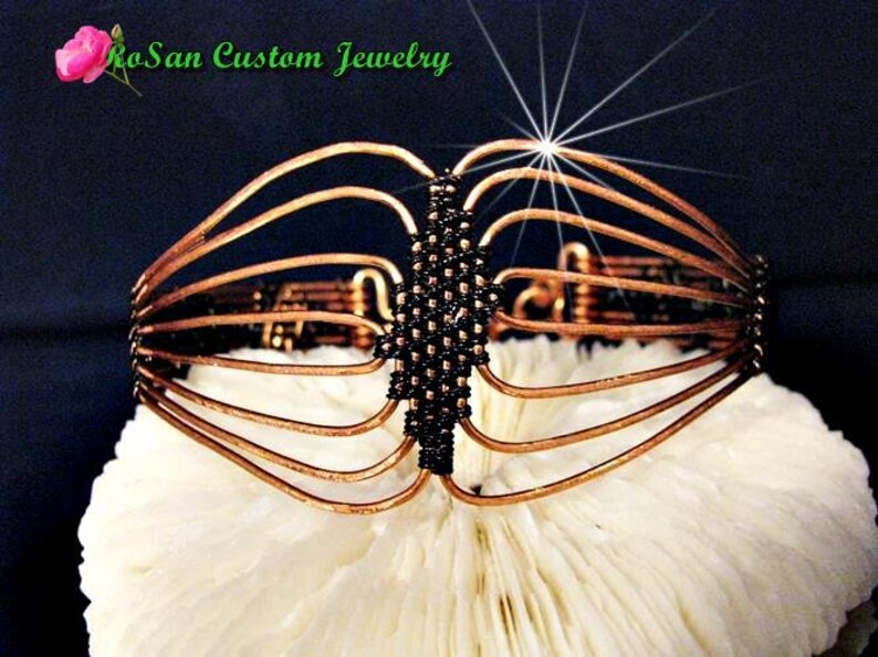 Copper and Steel Wire Woven Cuff Braceletwire Woven Cuff | Etsy UK