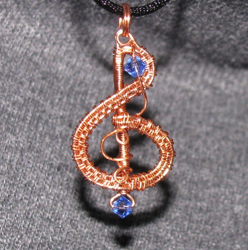 Copper Wire Wrapped Treble Clef Pendant - Copper Woven Pendant - - Etsy