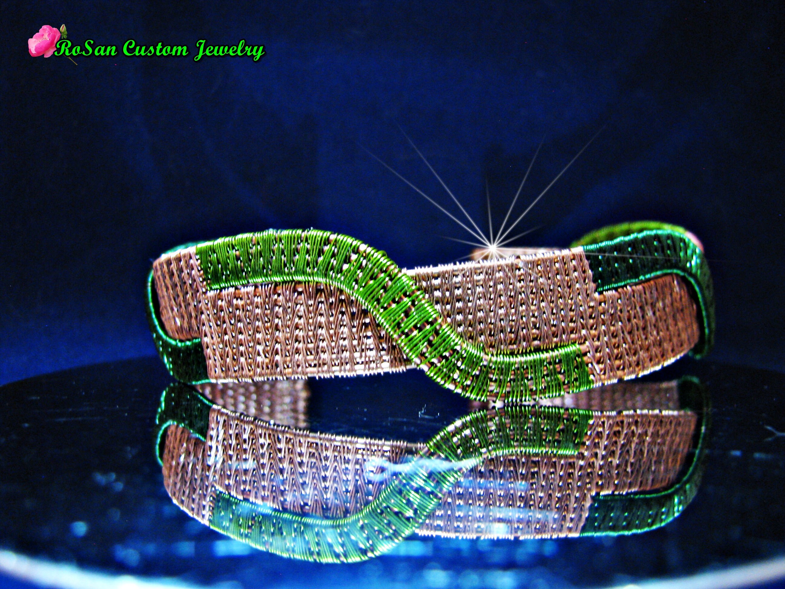 Corona Collection Emerald & Lime Swirl Cuff Wire Woven Bracelet,colored ...